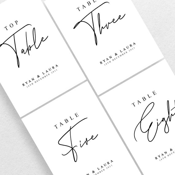 Personalised Printed Wedding Table Numbers - Etsy UK
