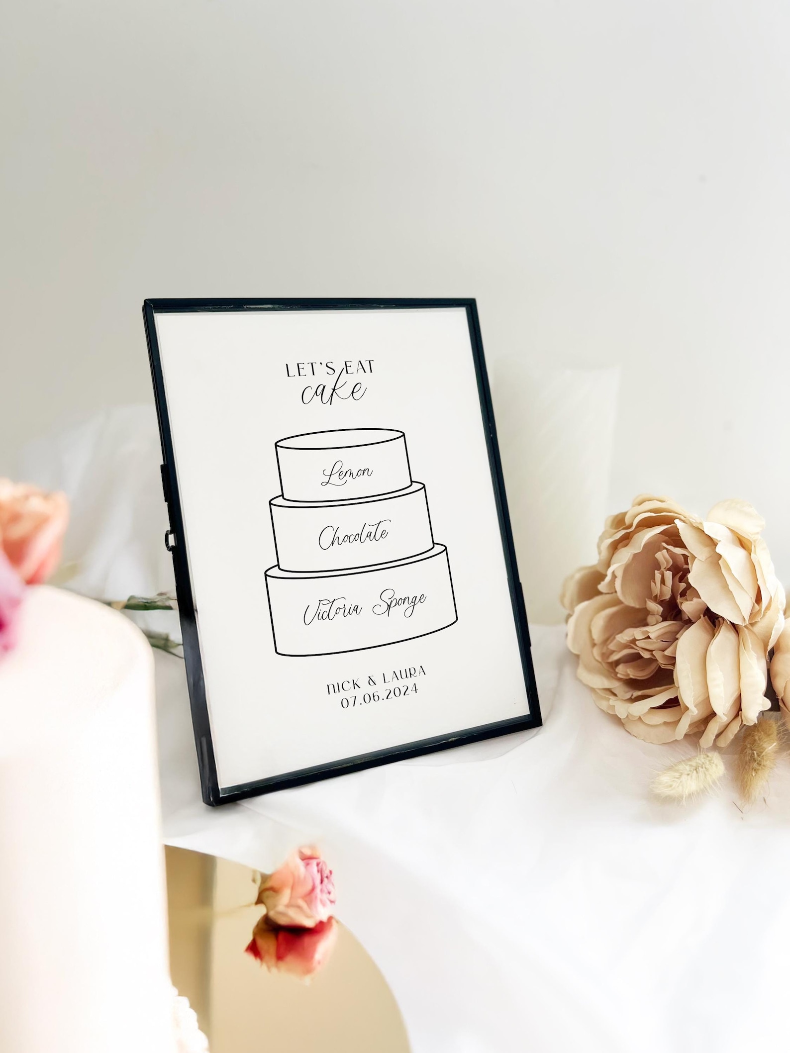 Personalised Cake Sign | Cake Menu | Wedding Cake Menu | Wedding Cake ...