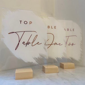 Personalised Rectangle Table Numbers Acrylic Table Numbers Wedding ...