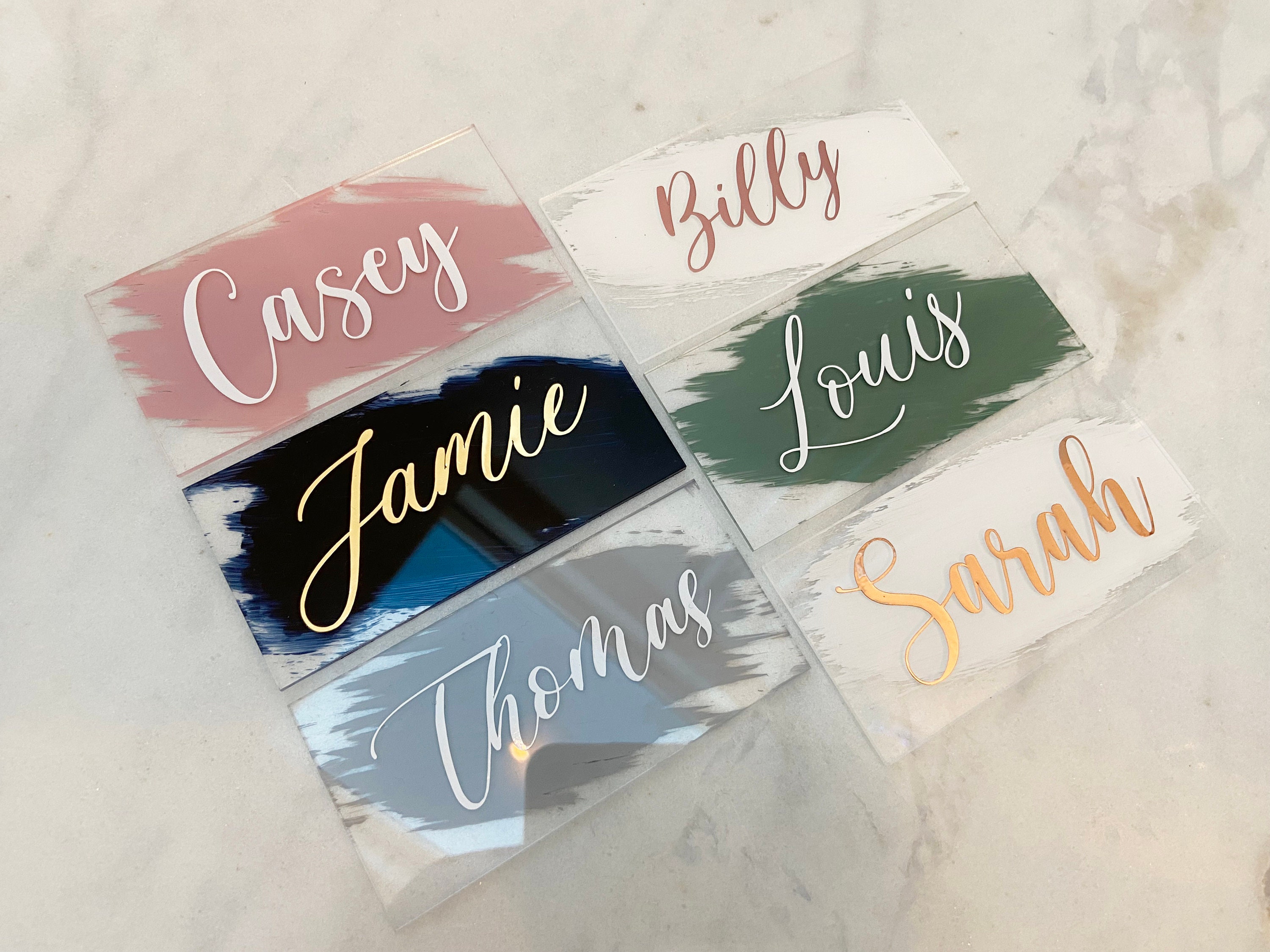 Personalised Wedding Place Names | Place Cards | Acrylic Place Names ...