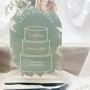 Personalised Cake Menu Sign Acrylic Cake Menu Sign Wedding Cake Menu 3 ...