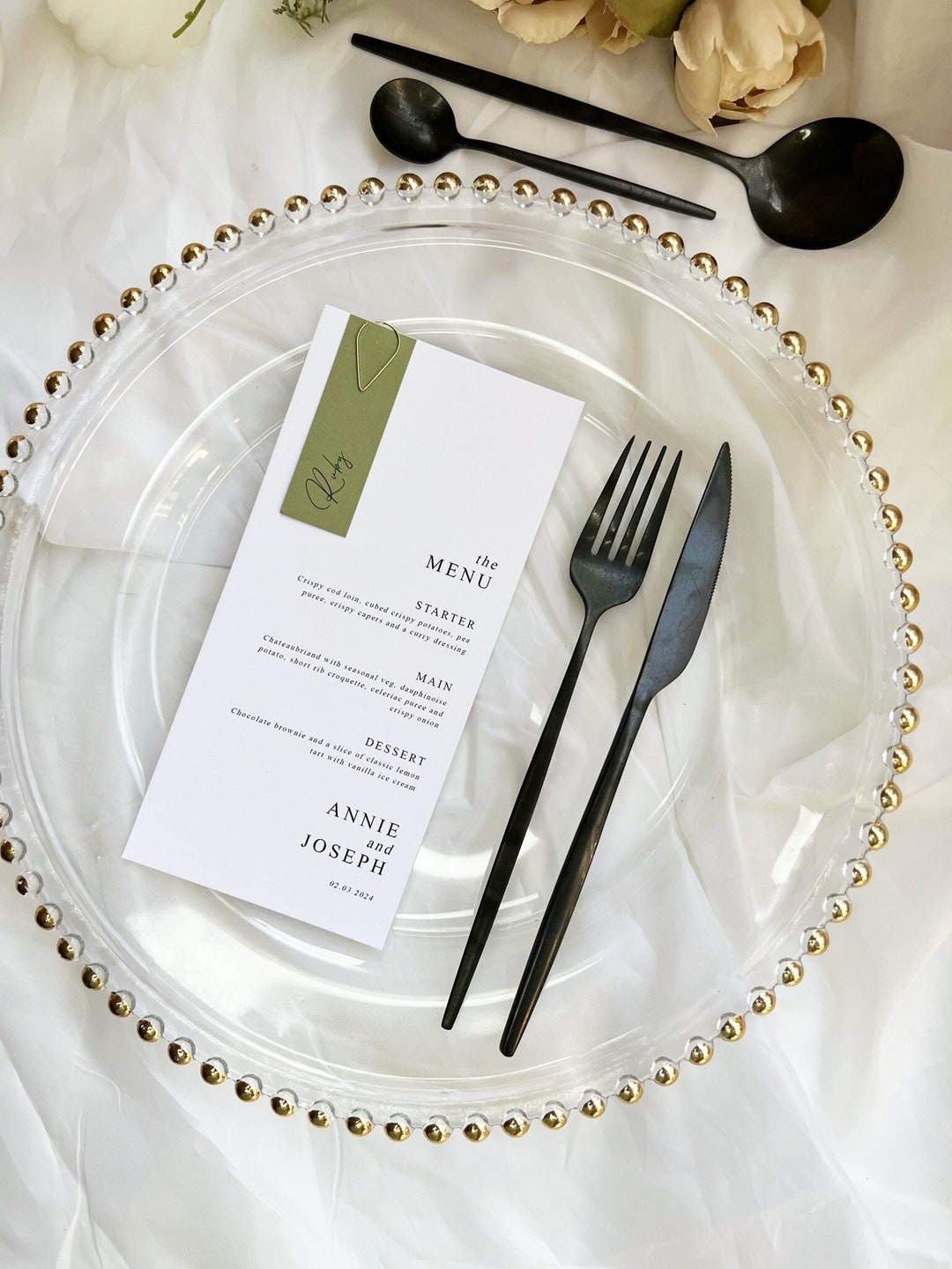 Personalised Place Name Menu | Guest Menu | Personalised Menu | Elegant ...