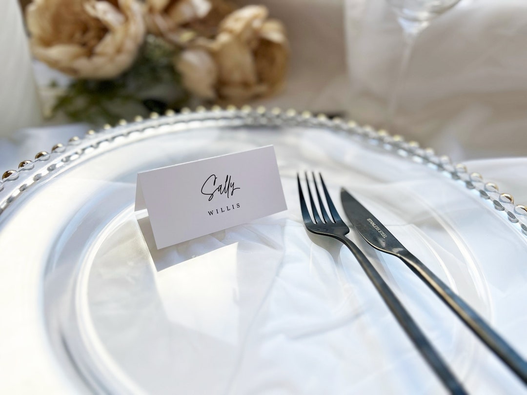 Personalised Wedding Place Names | Tent Place Names | Folded Place ...