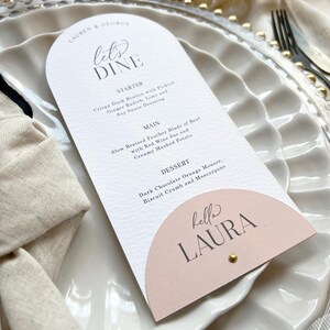 Personalised Place Name Menu | Wedding Menu | Place Setting Menu ...
