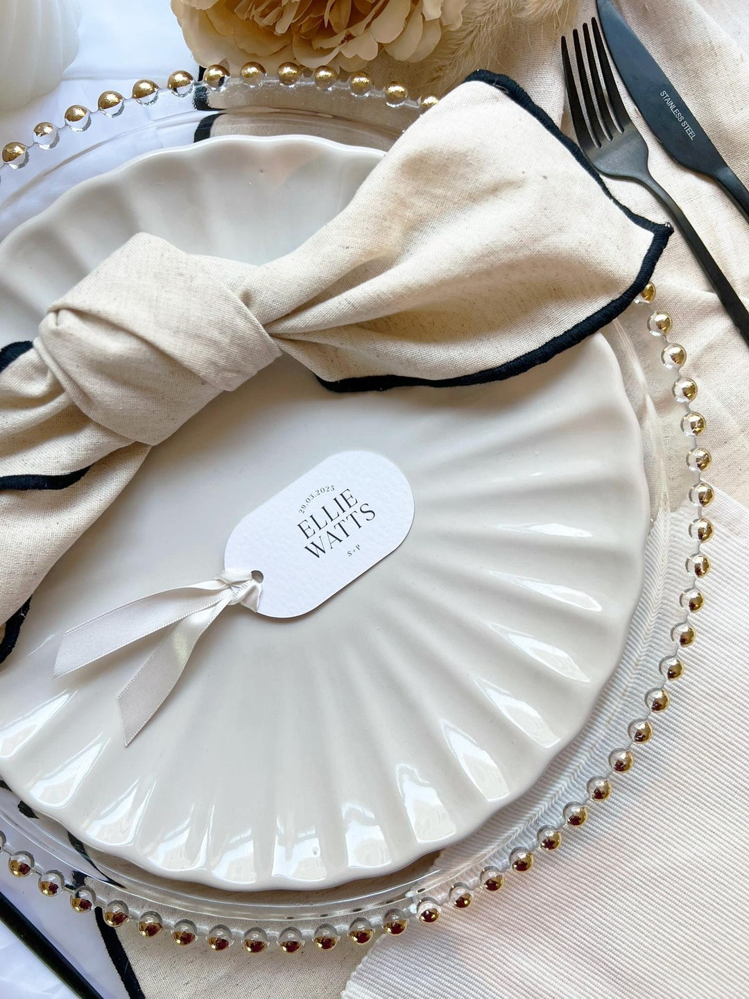 Personalised Wedding Place Names | Ribbon Place Names | Round Place ...