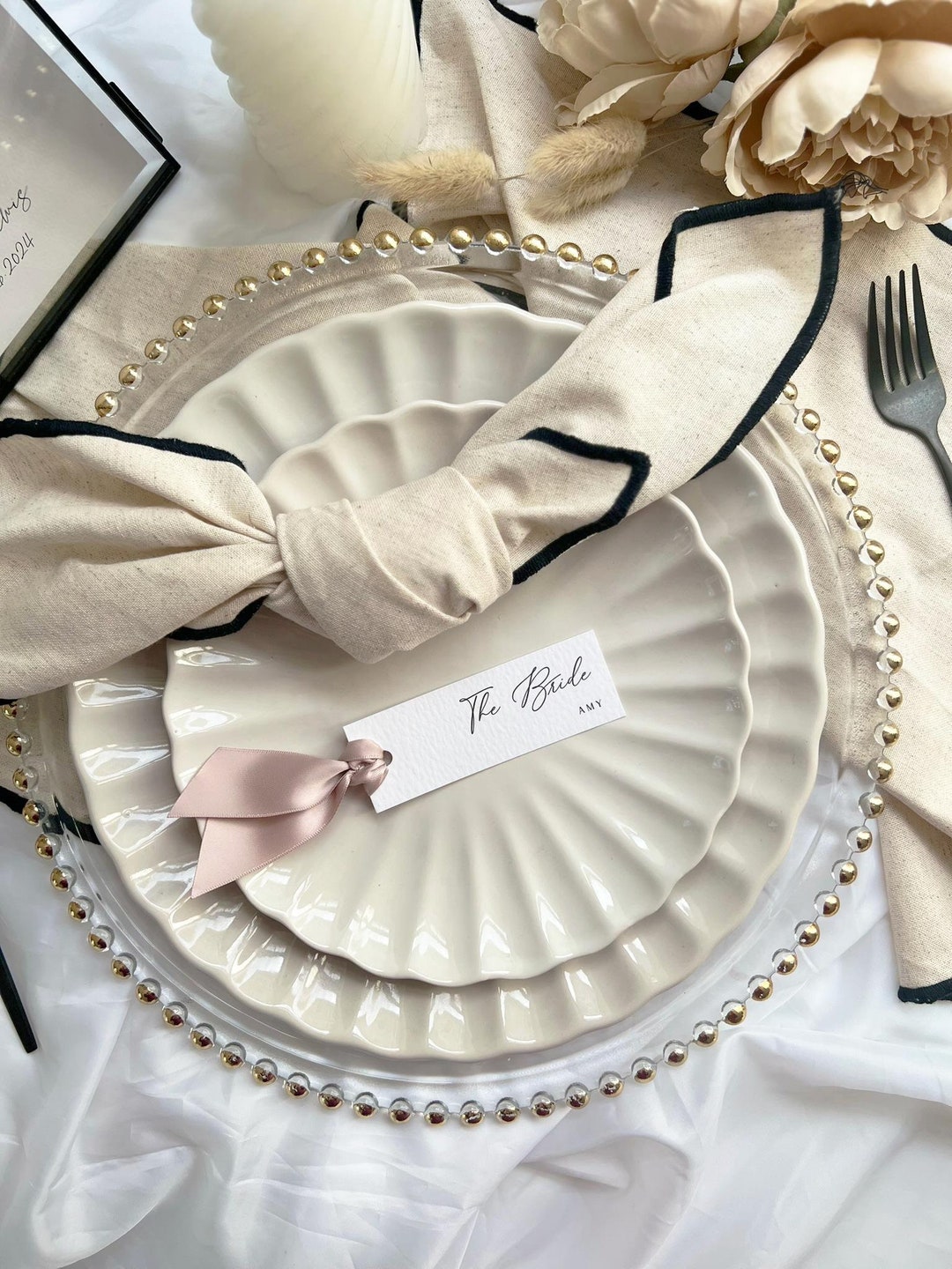 Personalised Wedding Place Names | Ribbon Place Names | Name Cards ...