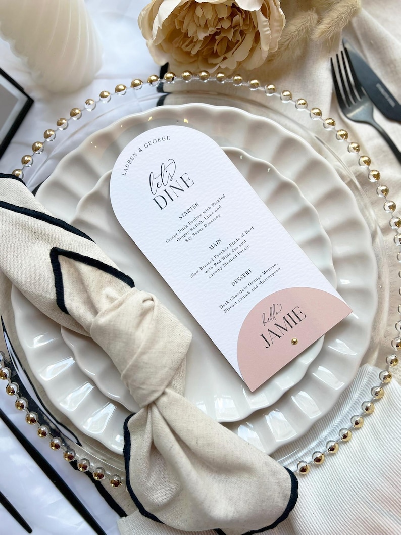 Personalised Place Name Menu | Wedding Menu | Place Setting Menu ...