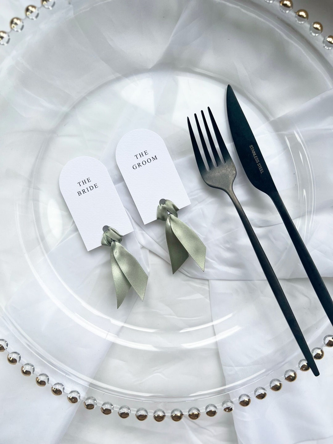 Personalised Wedding Place Names | Place Cards | Rounded Paper Place ...