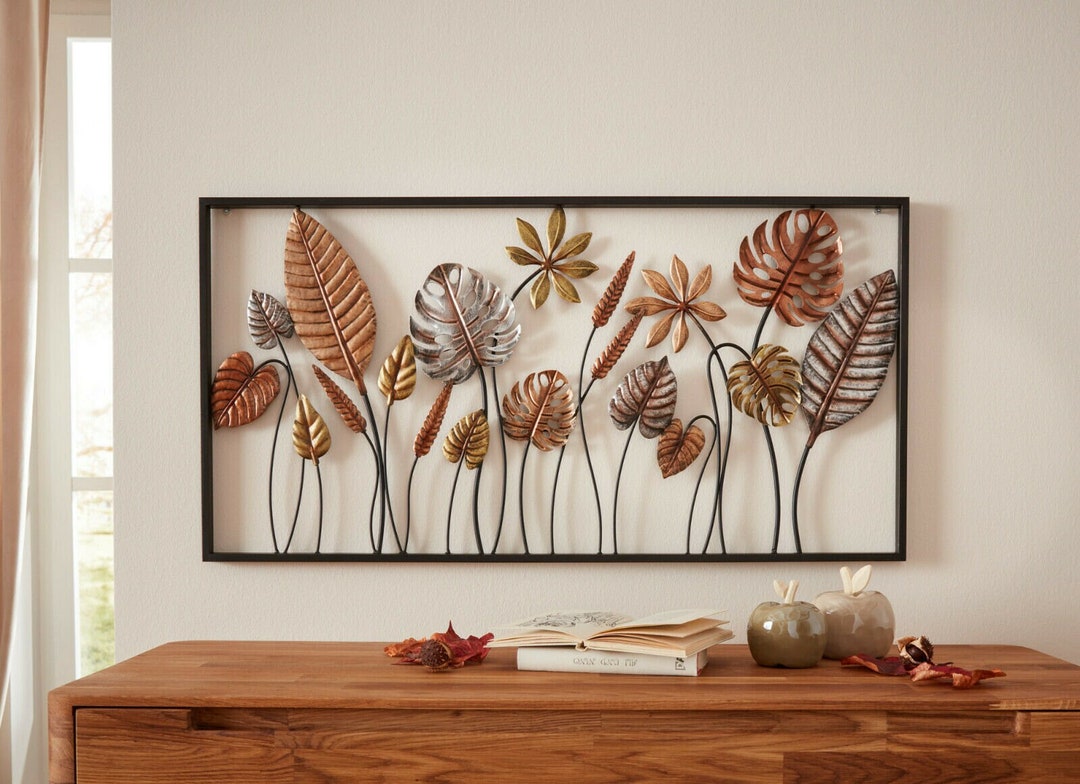 XL Wall Picture Metal 3D Picture Wall Decoration Leaves Wall - Etsy