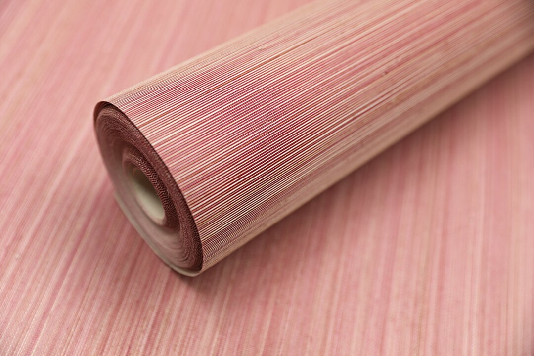Old Rose Pink Woven Sisal Grasscloth Wallpaper/pink Grasscloth ...