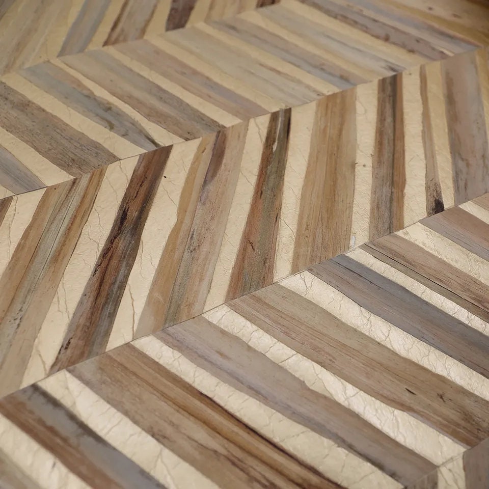 Gold Chevron Reed & Cork Wallpaper: Retro Woven Wallcovering - Etsy