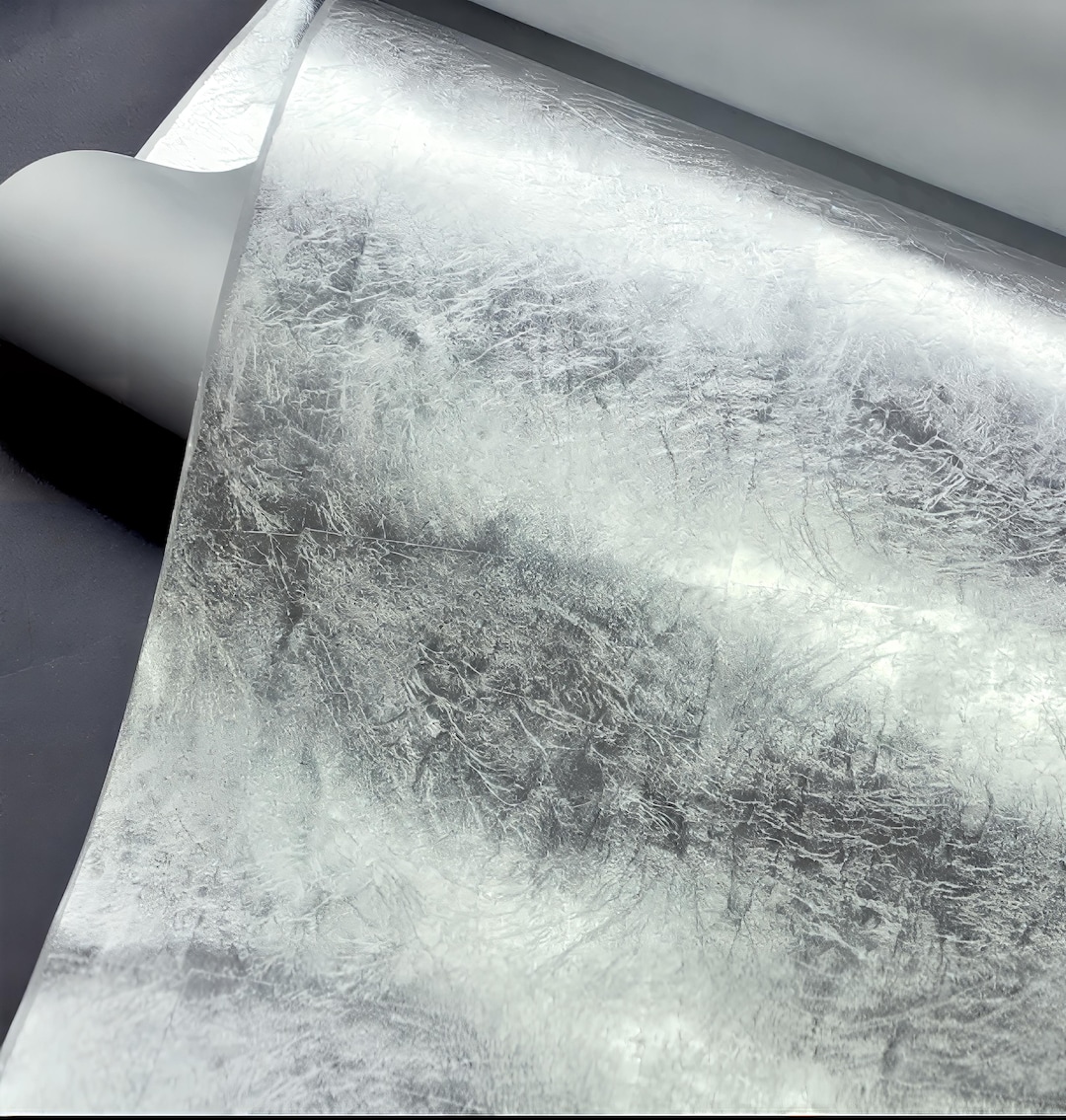 Silver Foil Wallpaper/silver Leaf Wallcovering/non Woven Wallcovering ...