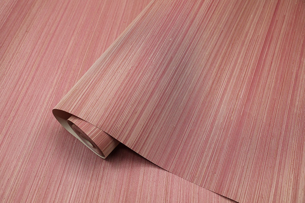 Old Rose Pink Woven Sisal Grasscloth Wallpaper/pink Grasscloth ...