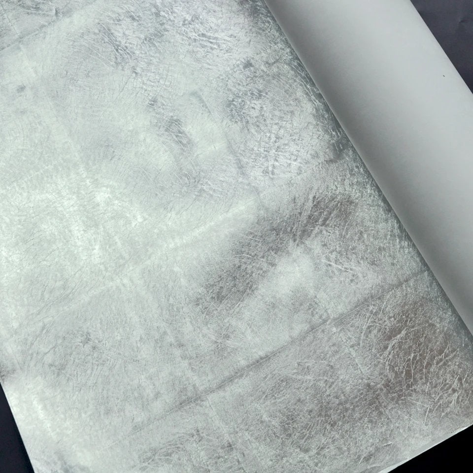 Silver Foil Wallpaper/silver Leaf Wallcovering/non Woven Wallcovering ...