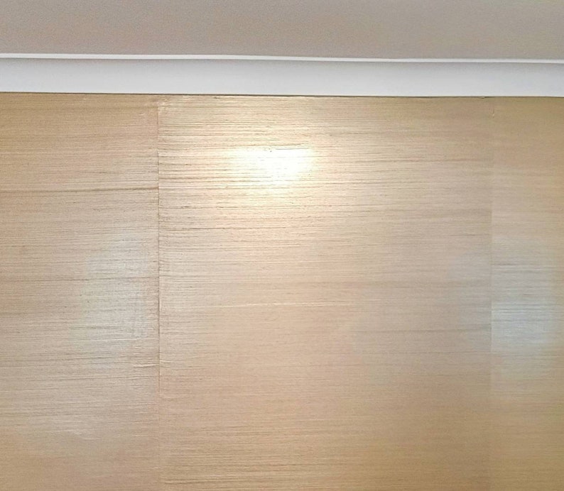 Cream & Gold Sisal Grasscloth Wallpaper: Metallic Woven Wallcovering - Etsy