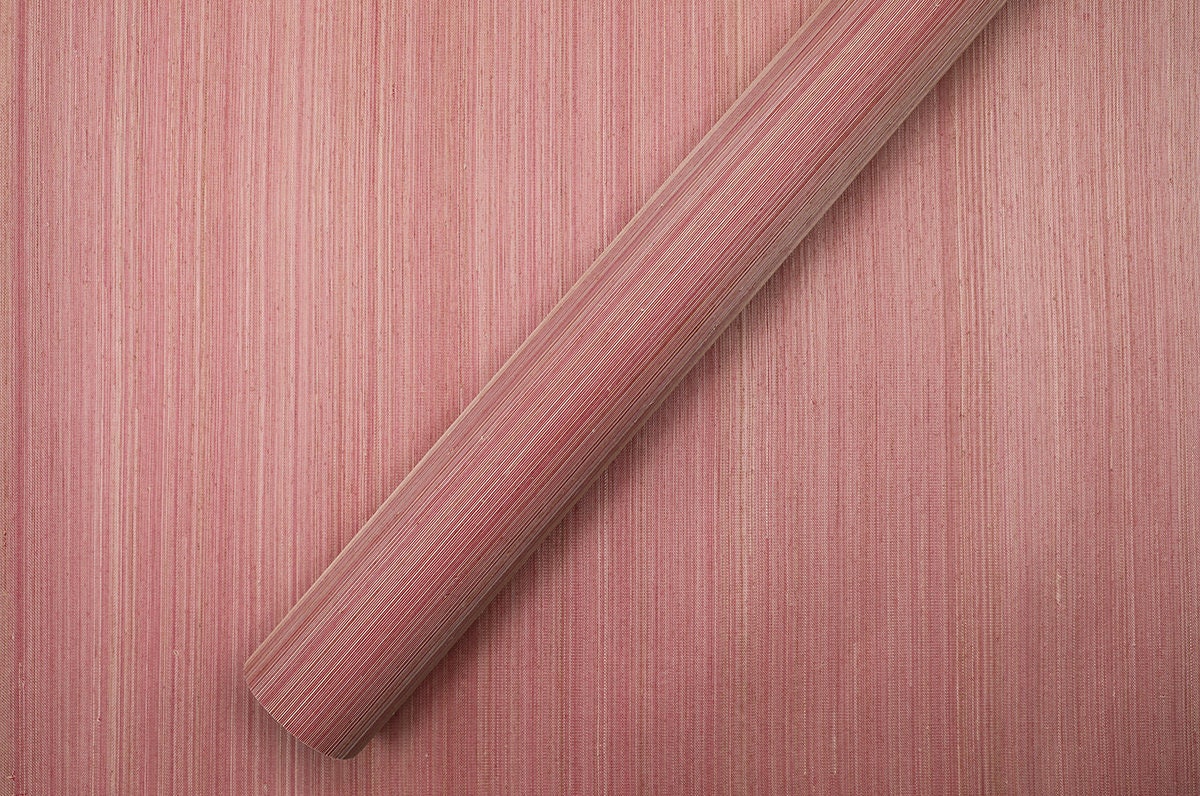 Old Rose Pink Woven Sisal Grasscloth Wallpaper/pink Grasscloth ...