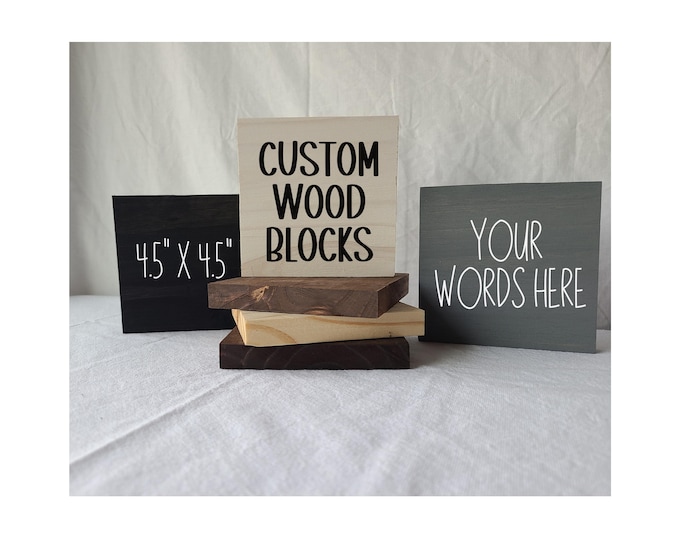 Custom Mini Wood Blocks | Inspirational Blocks | Home Decor | Desk ...