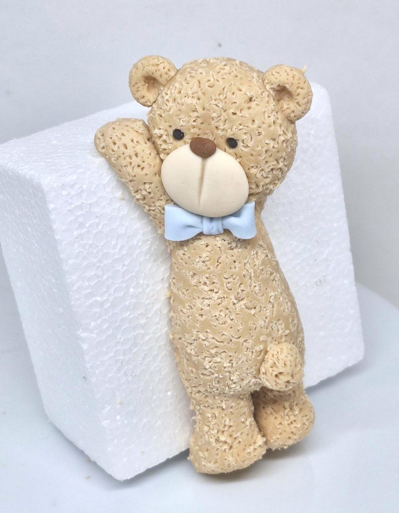 Fondant Teddy Bear Cake Topper Set of Three: Christening, Birthday ...