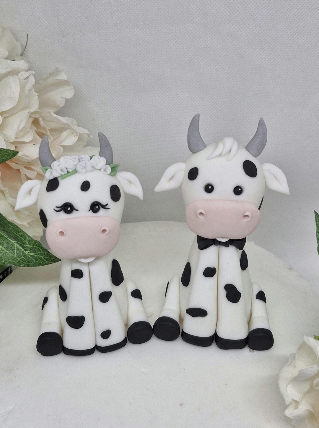 Cow Bride and Groom Wedding Cake Toppers Fondant Cake Toppers ...