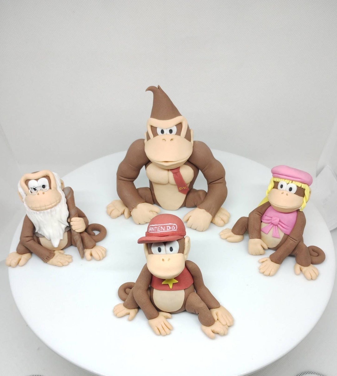 Donkey Kong Fondant Cake Toppers Mario Kids Birthday Diddy Kong Dixie ...