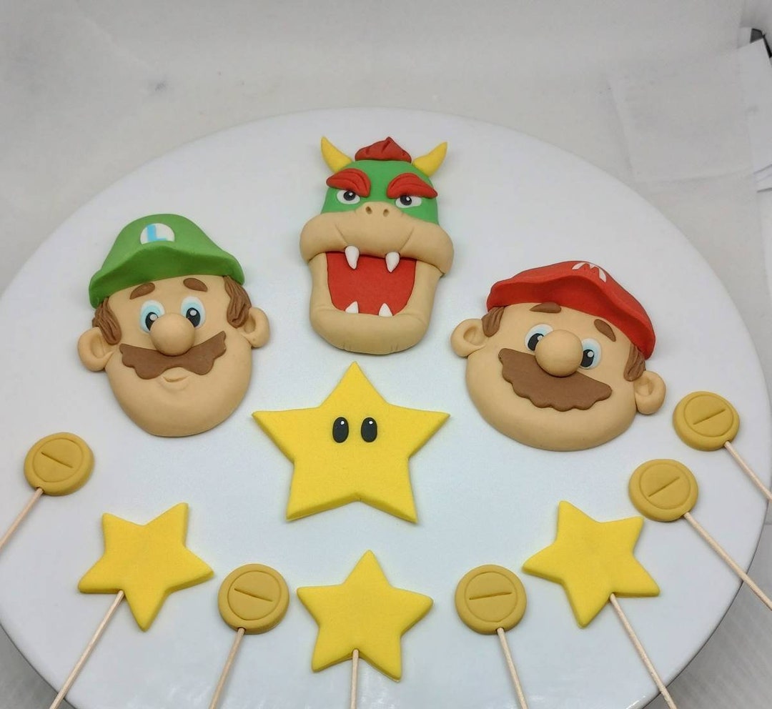 Super Mario Fondant Cake Toppers Bowser Mario Luigi Cake Decorations - Etsy