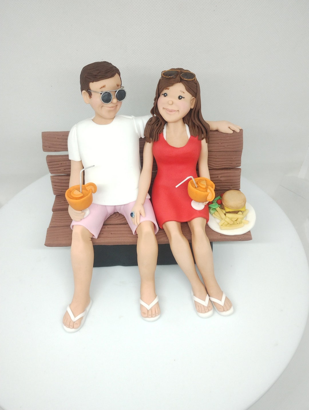 Personalised Sitting Figures on a Bench or Arm Chair Cake Topper Girl ...