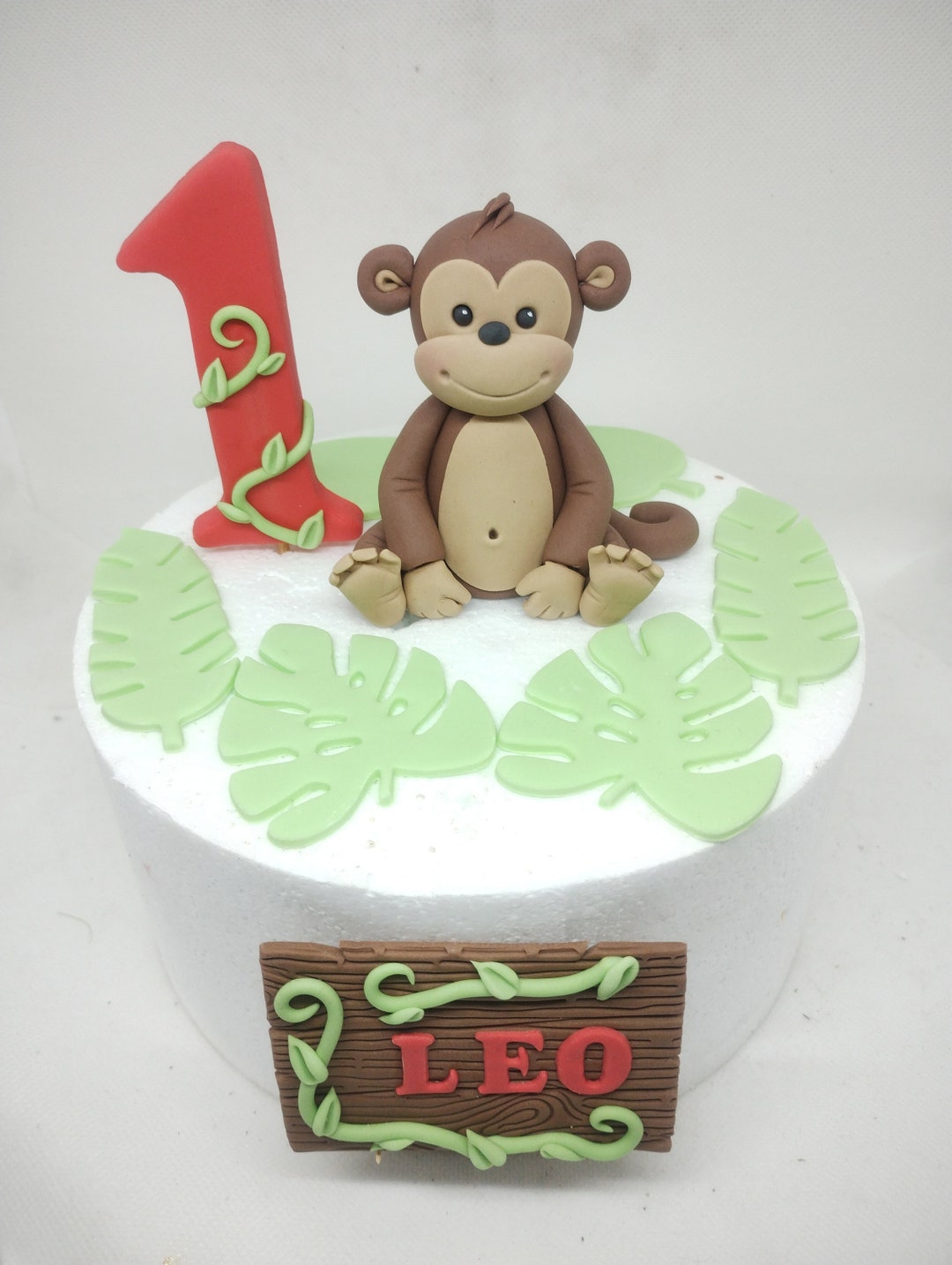 Fondant Monkey Cake Topper Animal Cake Decorations Childrens Birthday ...