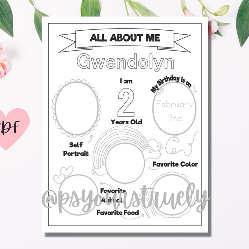 Editable All About Me Template Last Day of School Memory - Etsy