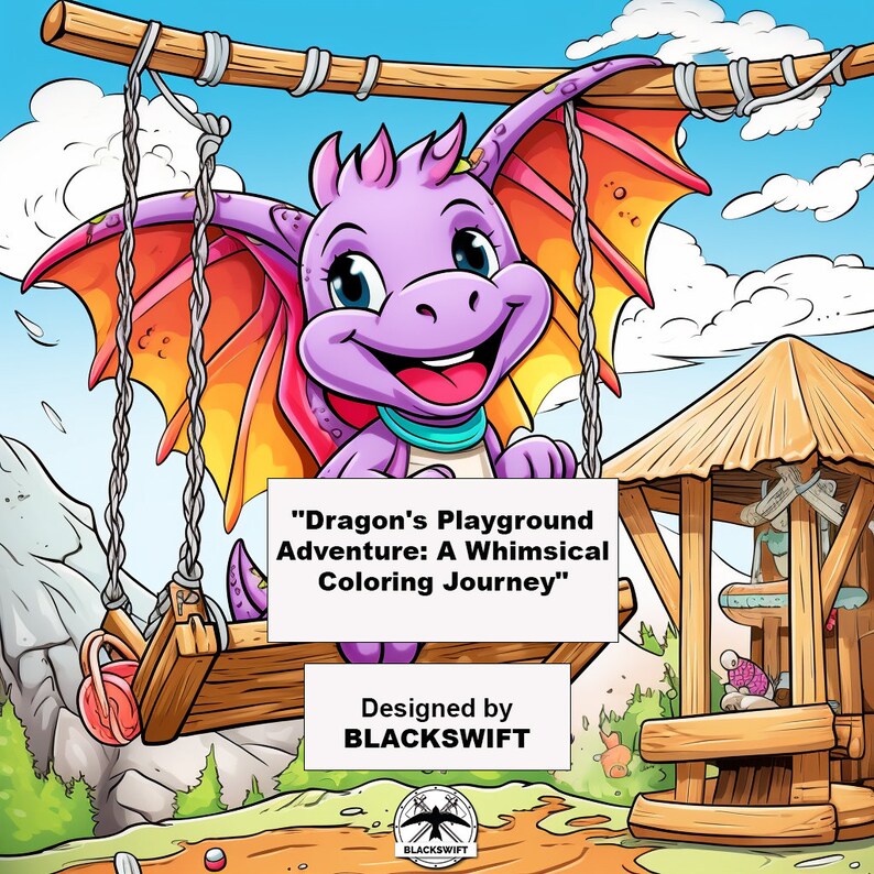 Dragon's Playground Adventure: A Whimsical Colouring Journey - Etsy