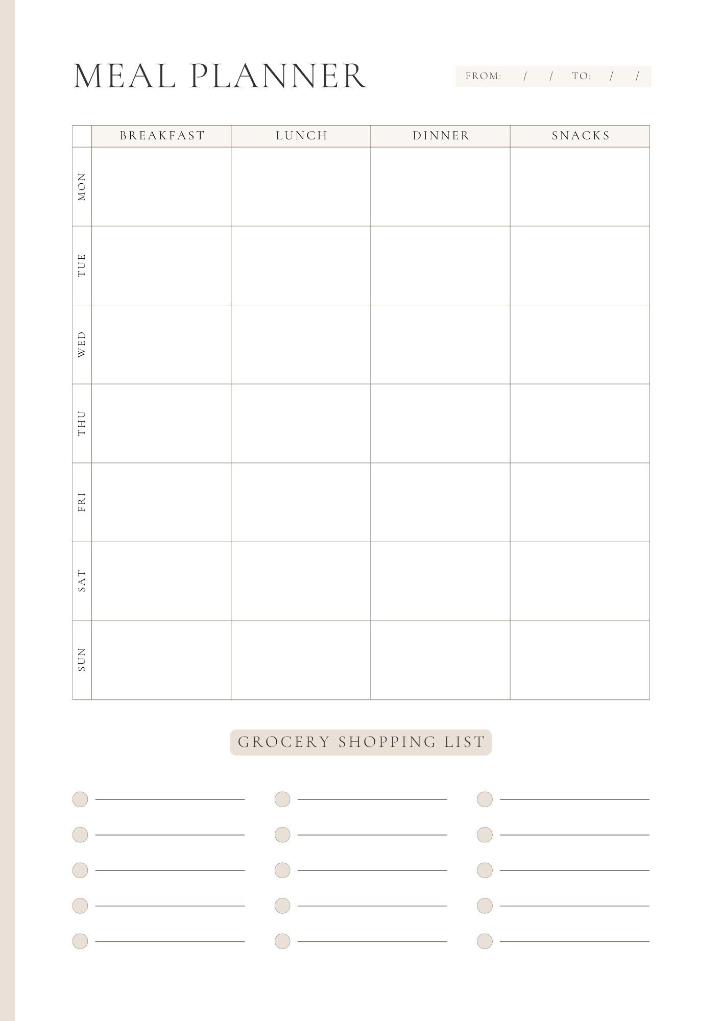 Meal Planner I Meal Tracker I Digital Meal Planner - Etsy