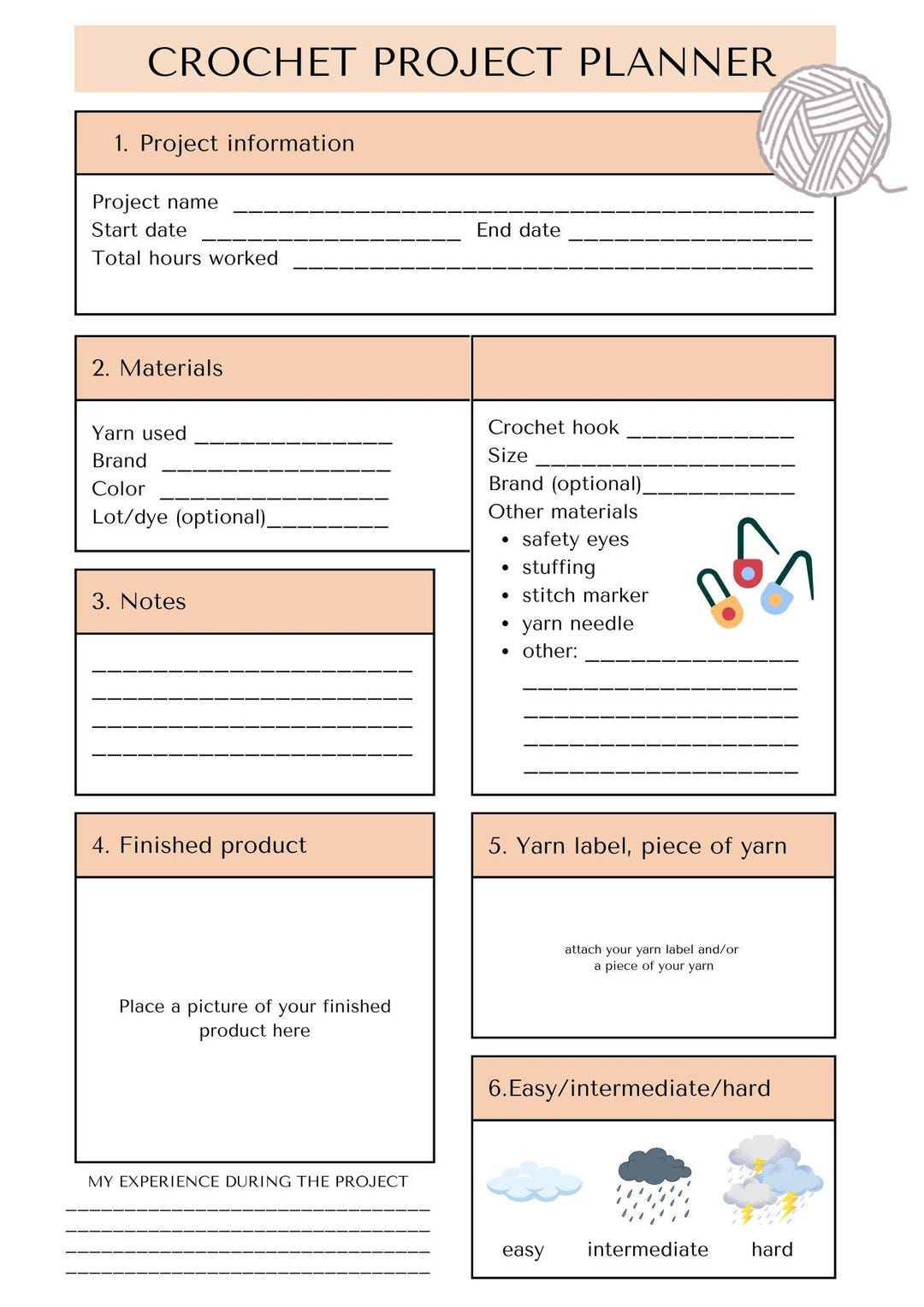 Crochet Project Tracker - Etsy