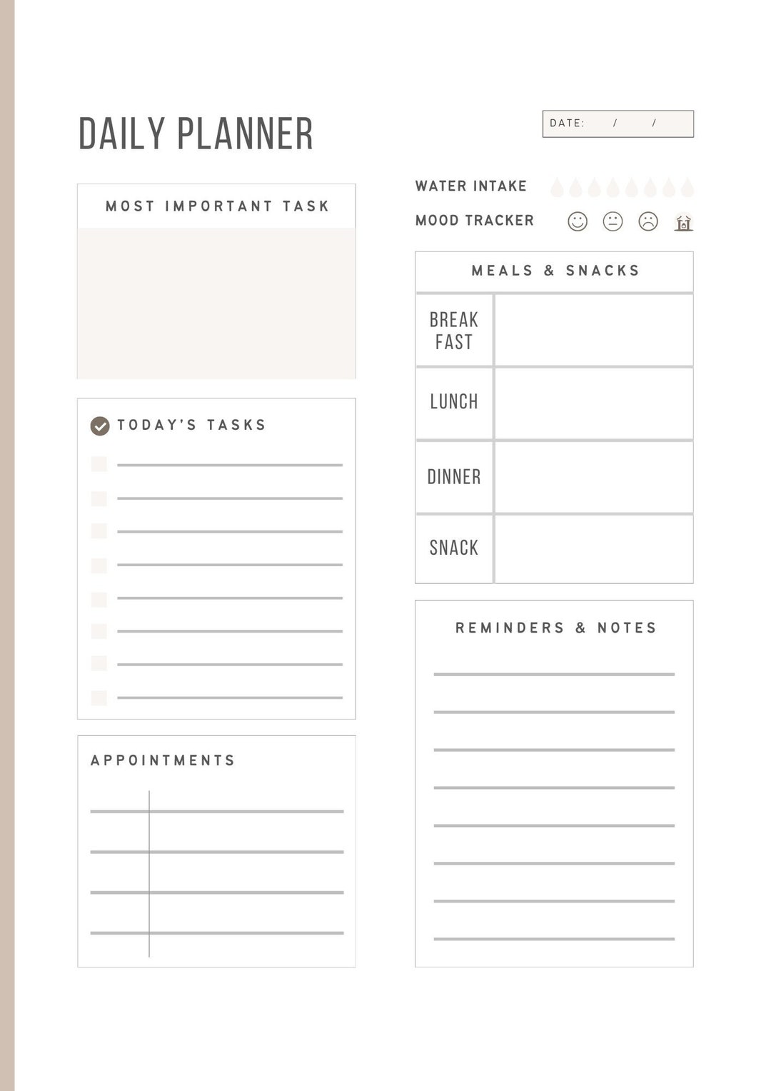 Daily Planner I Printable Daily Planner I Downloaded Daily Planner I ...