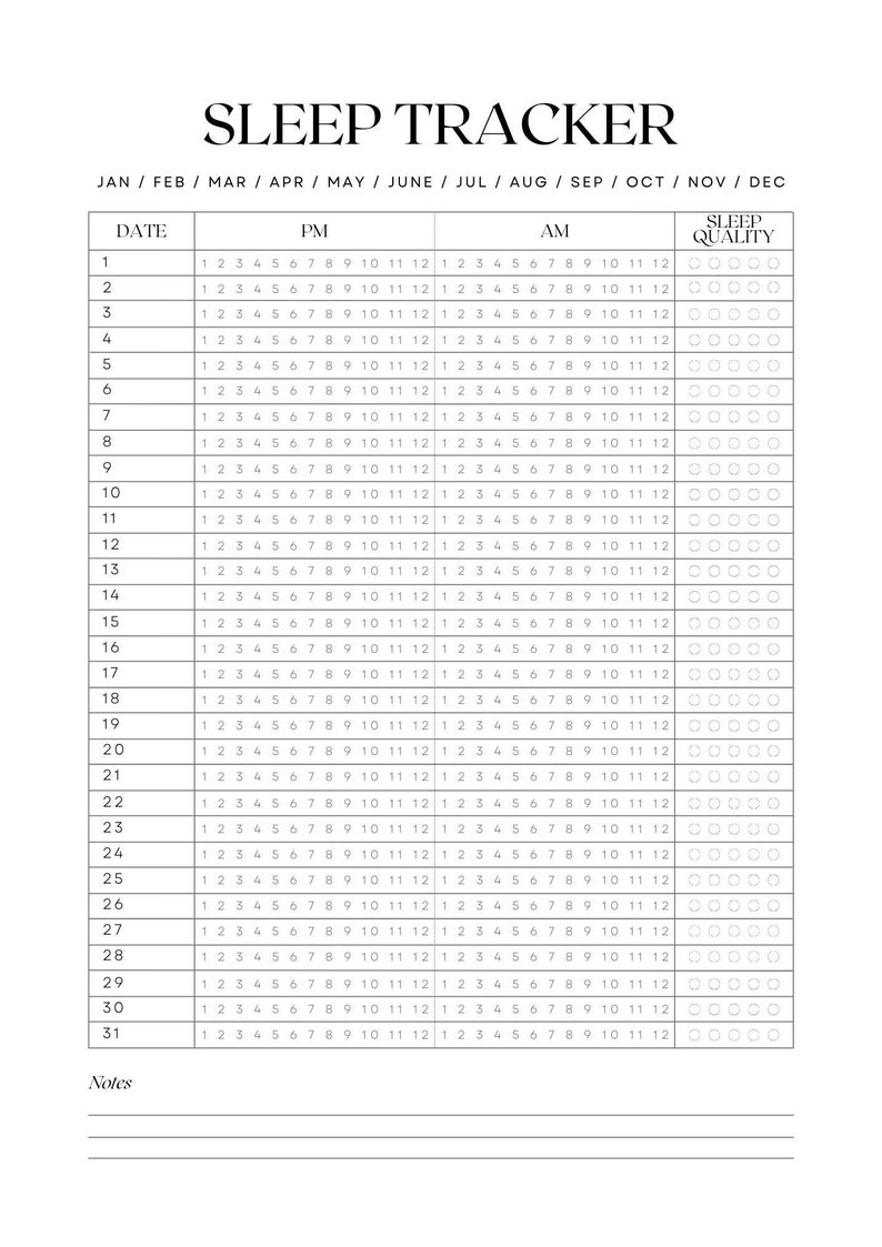 Sleep Tracker I Tracker I Digital Sleep Tracker I Printable - Etsy