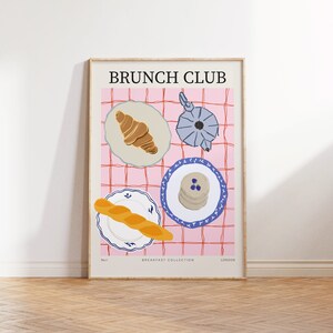 Brunch Club Print L Modern Food Kitchen Decor - Etsy