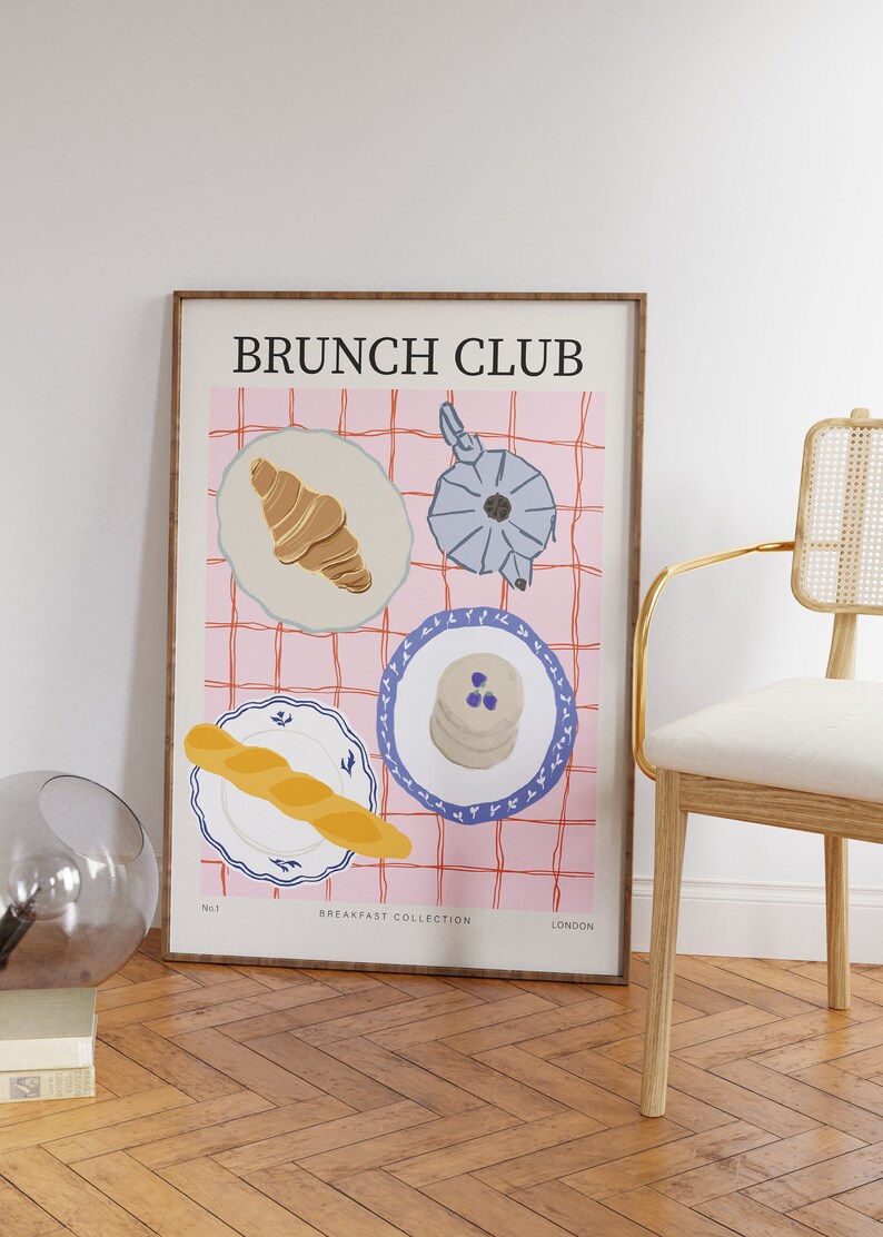 Brunch Club Print L Modern Food Kitchen Decor - Etsy