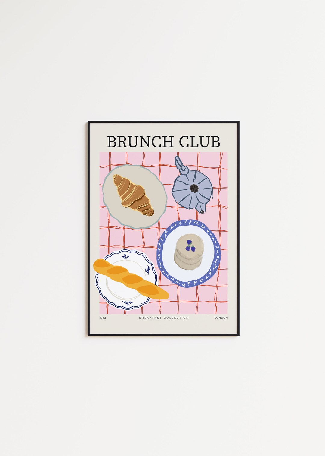 Brunch Club Print L Modern Food Kitchen Decor - Etsy