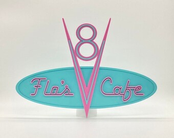 Disney Pixar Cars Inspired Flo's V8 Cafe Sign - Etsy
