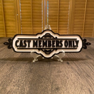 Cast Members Only Inspired Disney Sign - Etsy