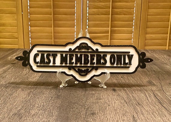 Cast Members Only Inspired Disney Sign | Etsy