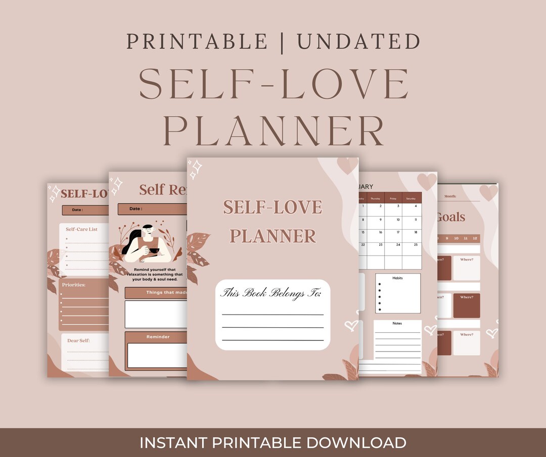 Self Love Planner Self Love Digital Planner Printable Etsy