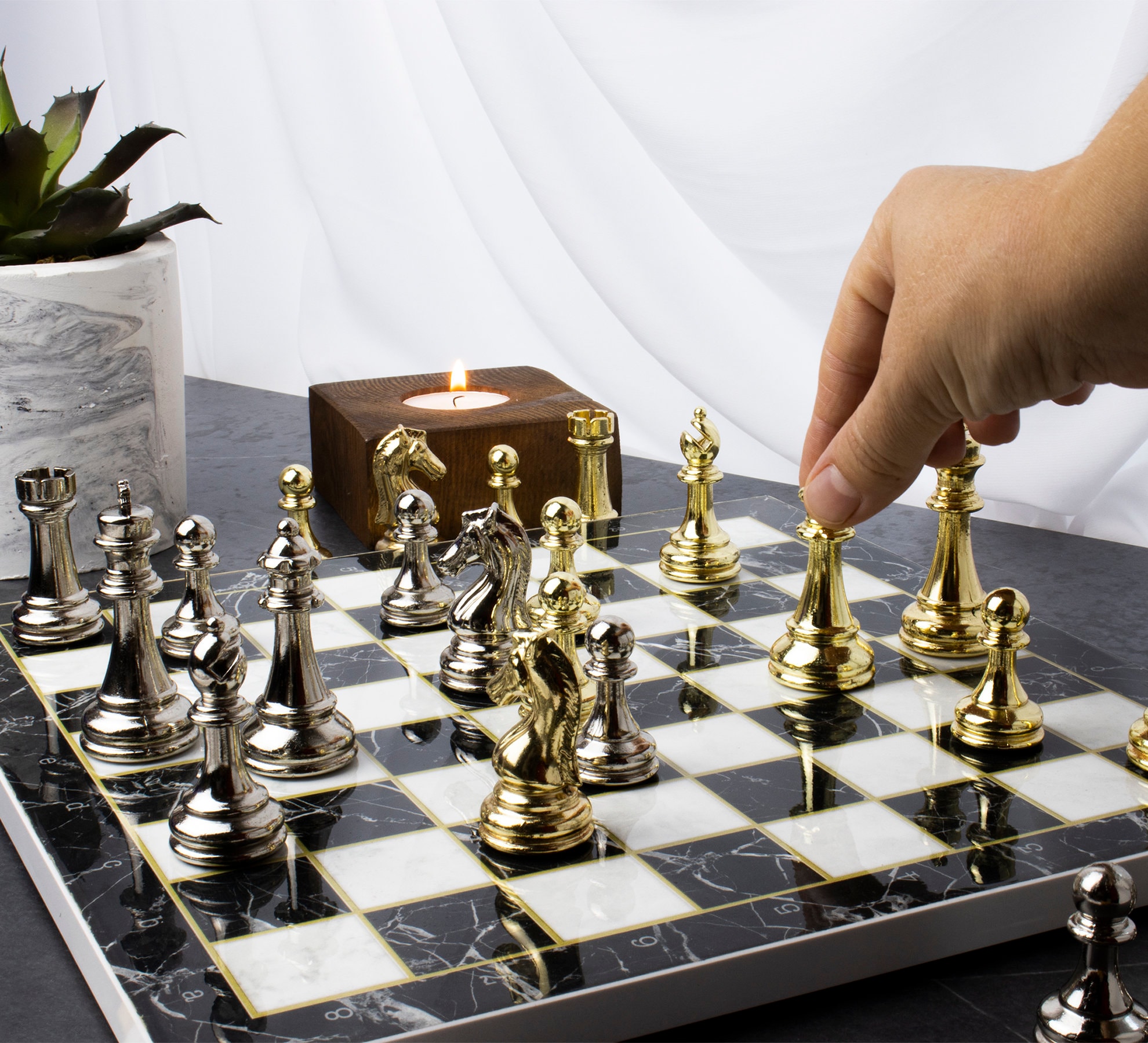 Gold And Silver Chess Set
