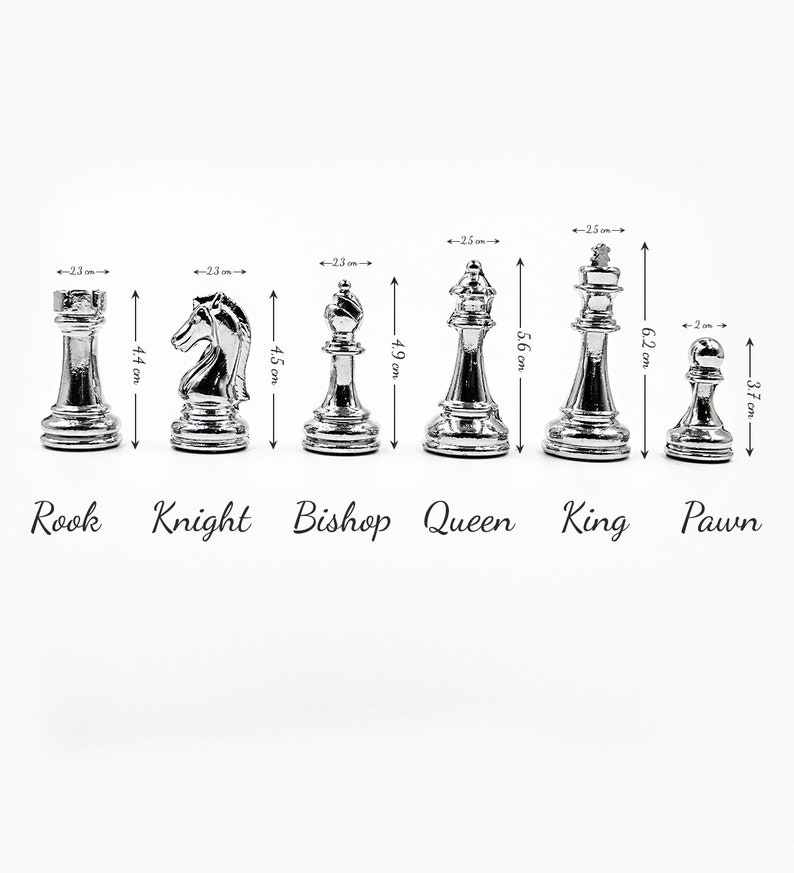 Bronze Silver Color Classic Chess Set With Personalized Table - Etsy