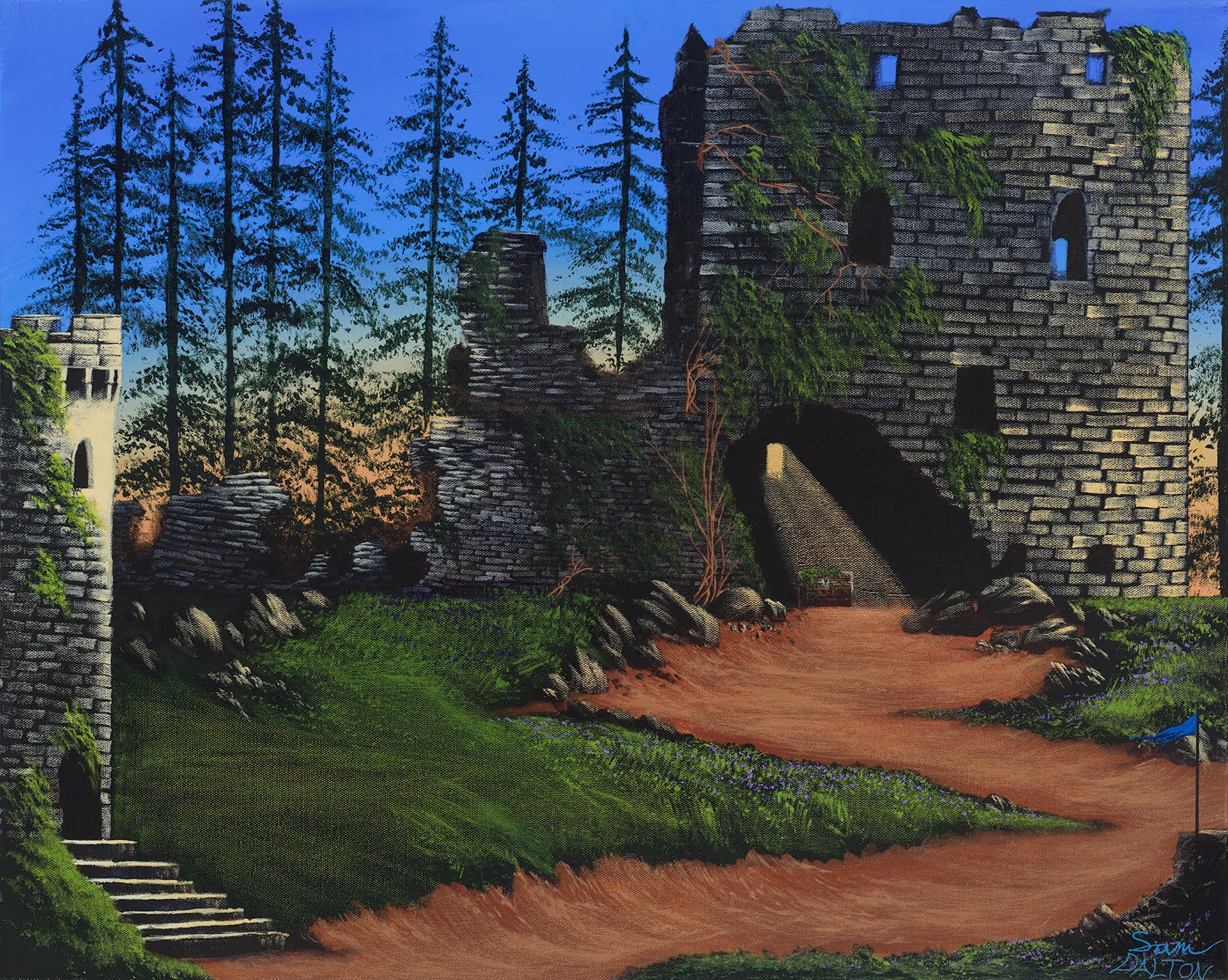 Forgotten Strongholds: Acrylic Castle & Landscape Paintings, Medieval ...