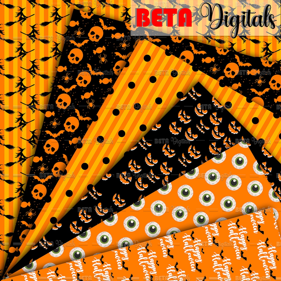 Halloween Digital Papers Halloween Digital Pattern Seamless - Etsy