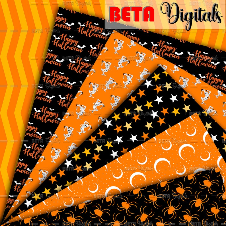 Halloween Digital Papers, Halloween Digital Pattern, Seamless Repeat ...