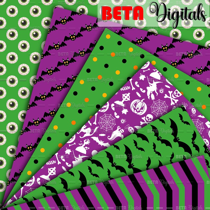 Halloween Digital Paper, Skull Spiders Digital Papers, Seamless Repeat ...