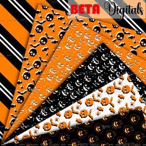 Halloween Digital Papers, Seamless Repeat Pattern, Scrapbook Papers ...
