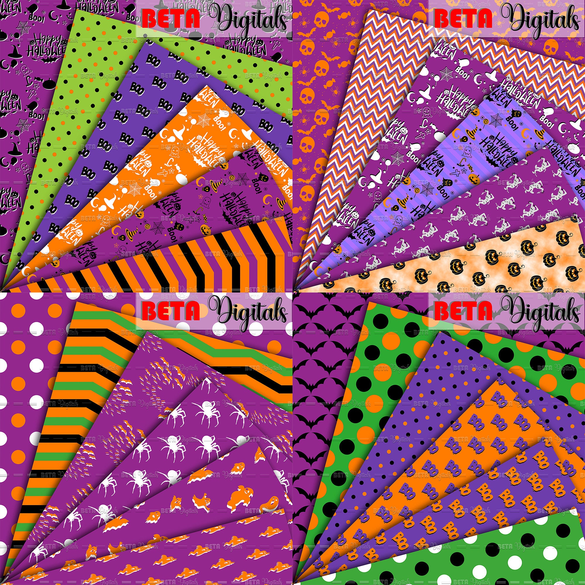 HALLOWEEN BUNDLE 1 150 Digital Seamless Pattern, Printable Paper ...