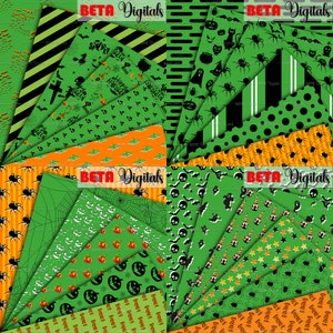 HALLOWEEN BUNDLE (2) 150+, Printable Paper, Digital Seamless Pattern ...