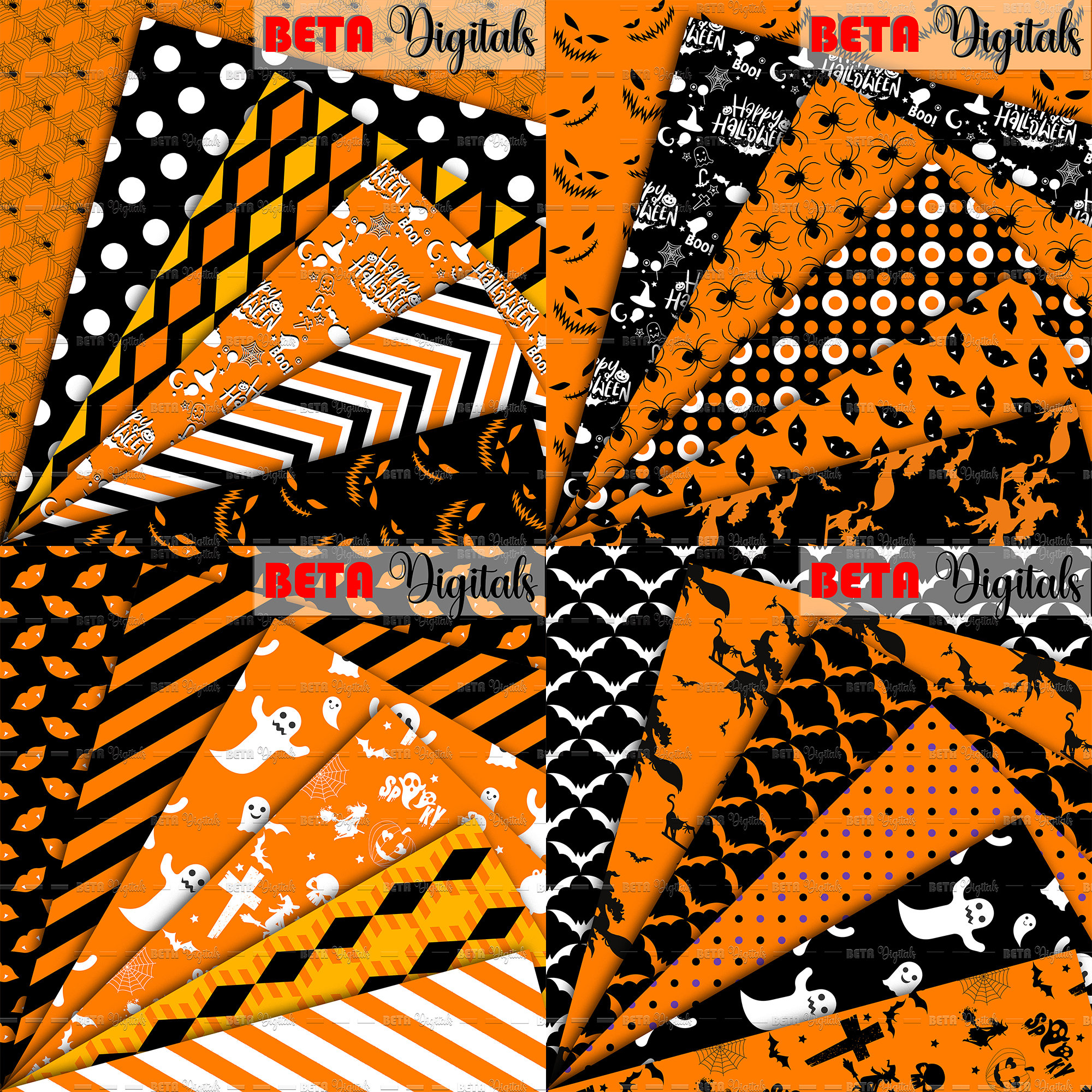 HALLOWEEN BUNDLE 1 150 Digital Seamless Pattern, Printable Paper ...